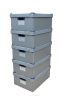 4. Medium Stacking Storage Boxes, Pack of 5, Height 195mm - Glassjacks