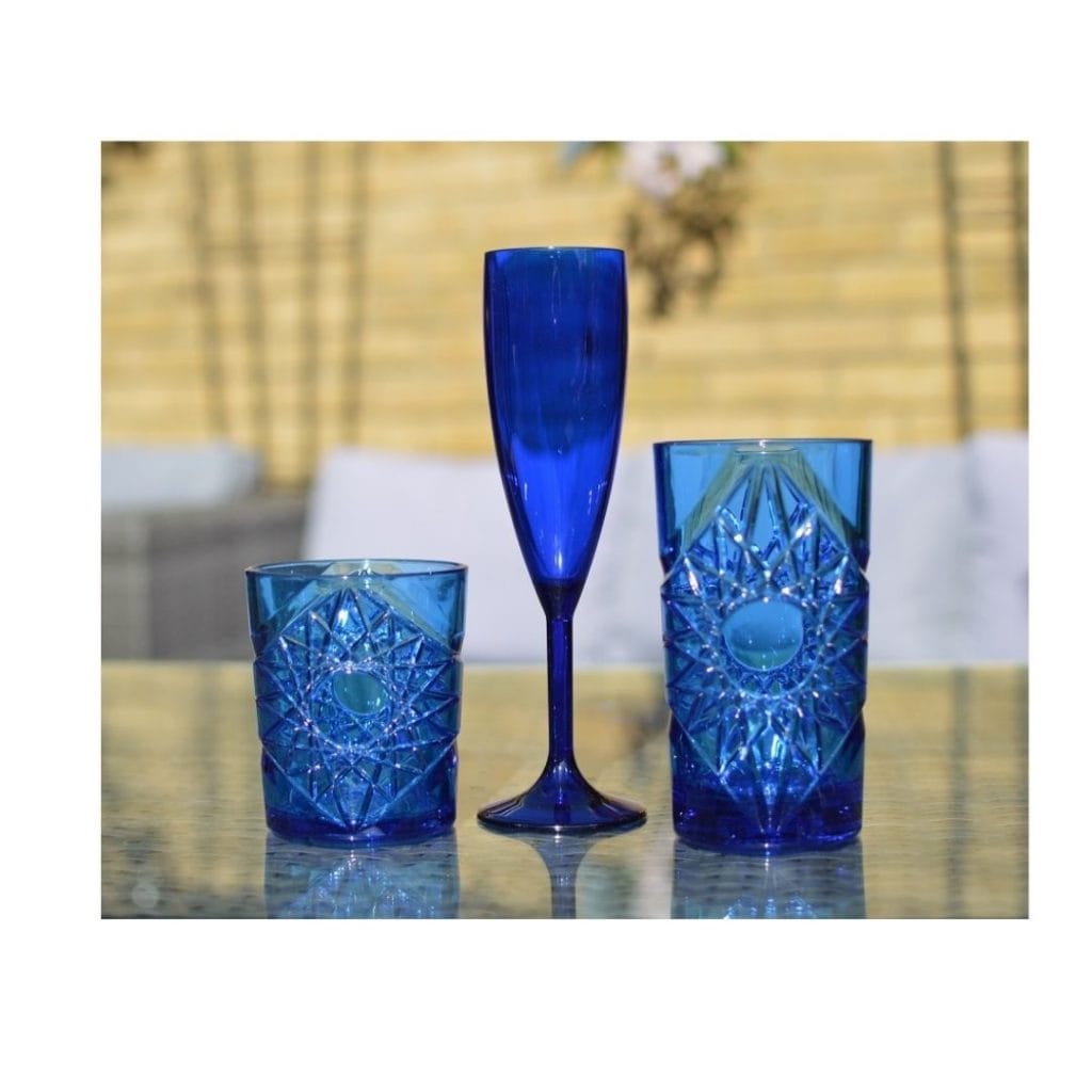 Blue Plastic Cocktail Glass, Reusable Plastic Tumblers | Glassjacks