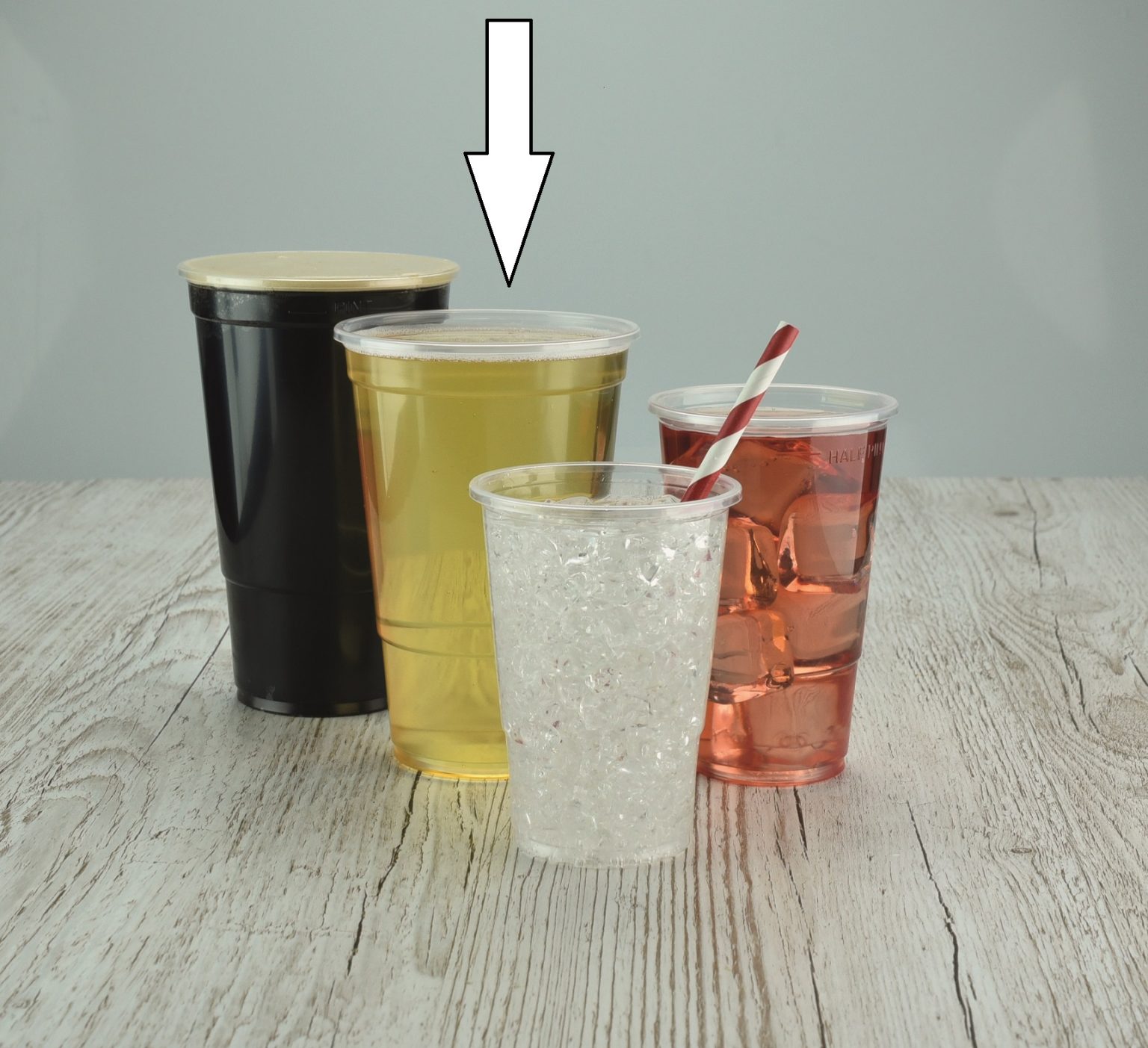 Budget Plastic Beer Pints, Disposable Recyclable Flexy Glasses